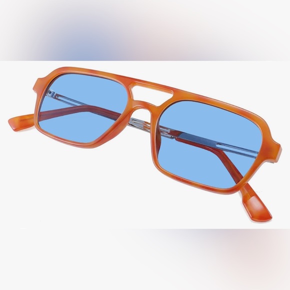 Accessories | Trendy Retro Vintage 7s Square Flat Aviator Sunglasses ...